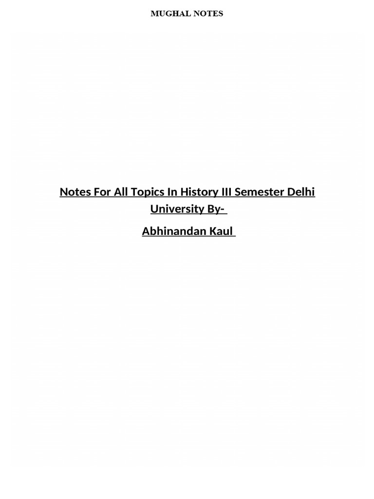 Mughal Notes | PDF