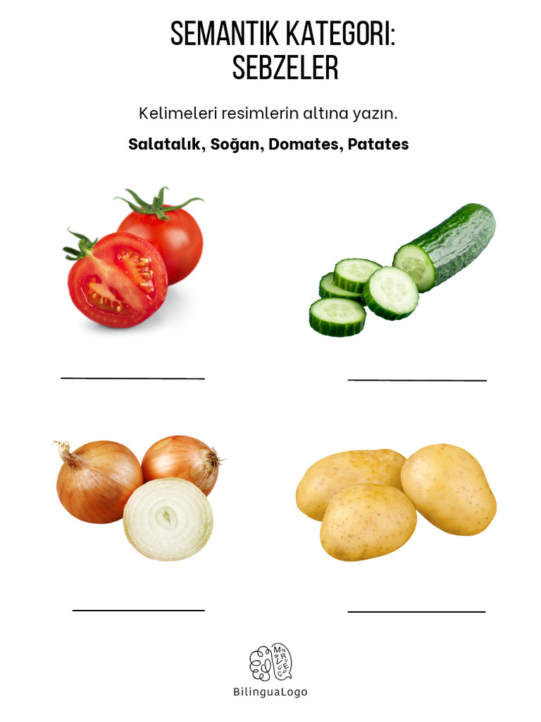 Sebzeler-Kelime-Resim-Eslestirme-v6maz8 | PDF