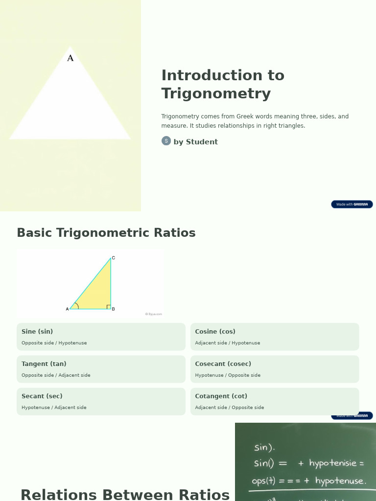 Introduction to Trigonometry (1) | PDF