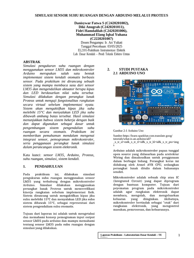 Laporan Simulasi Sensor Suhu | PDF