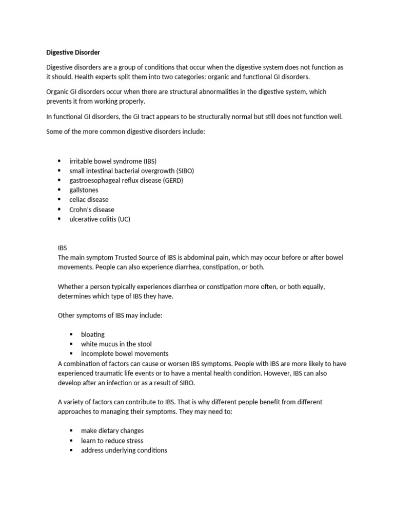 Digestive Disorder | PDF