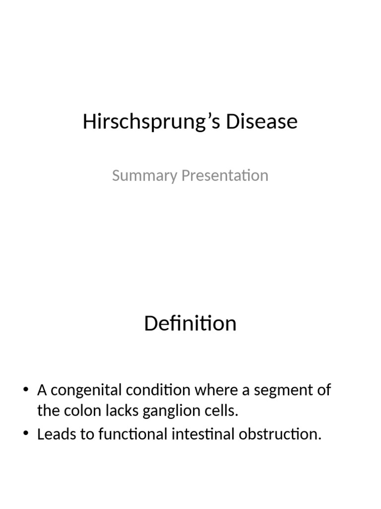 Hirschsprung Disease Presentation | PDF