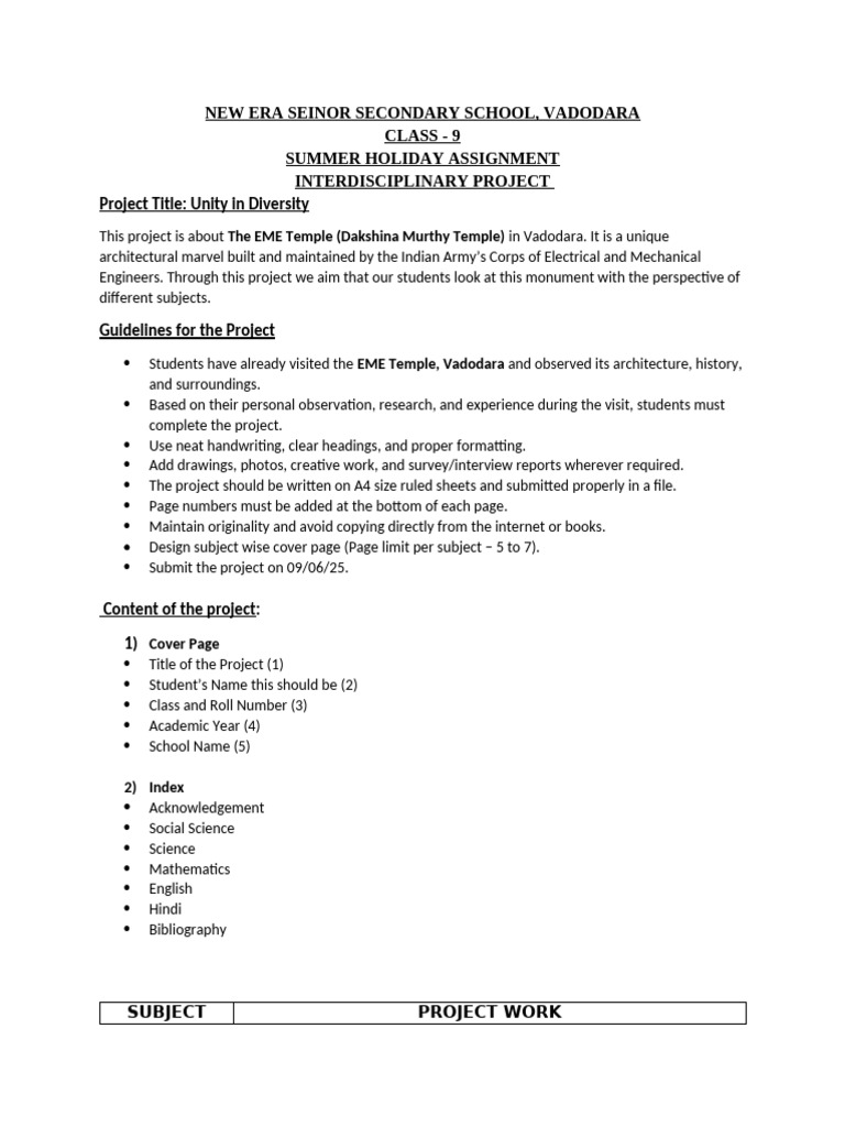 Class 9 - Interdisciplinary Project | PDF | Area