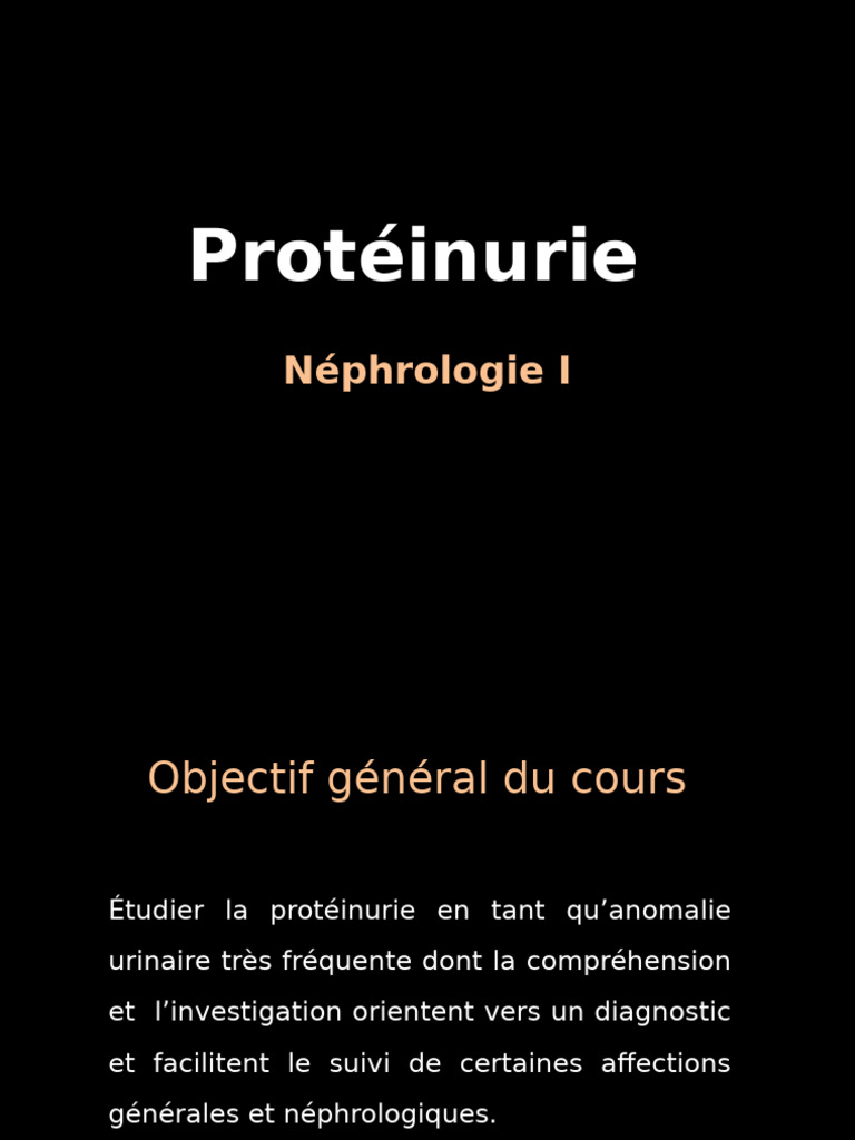Comprendre la Protéinurie en Néphrologie | PDF | Spécialités médicales ...