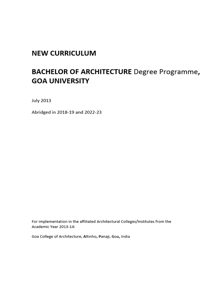 Bachelor-Of-Architecture Syllabus 10620240327.061242 | PDF | Technical ...