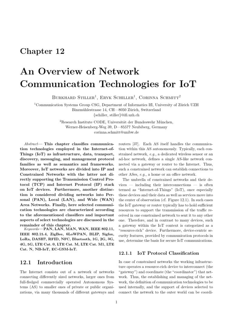 IoT Communication Technologies Overview | PDF | Computer Network ...