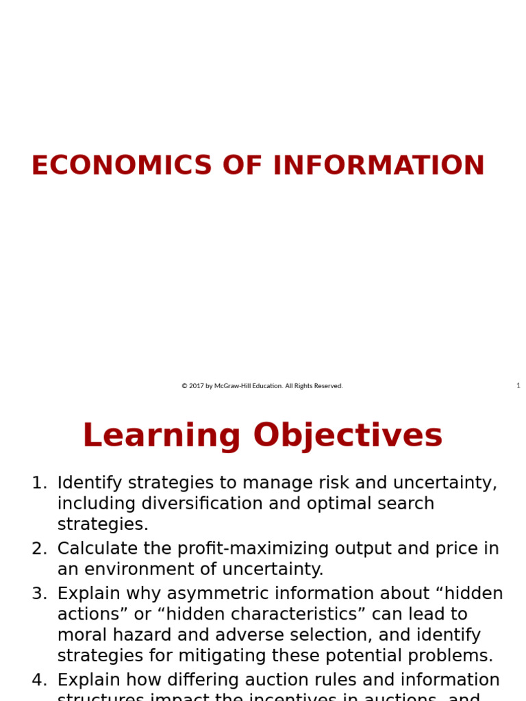 Economics of Information and Risk Management | PDF | Auction | Auction ...