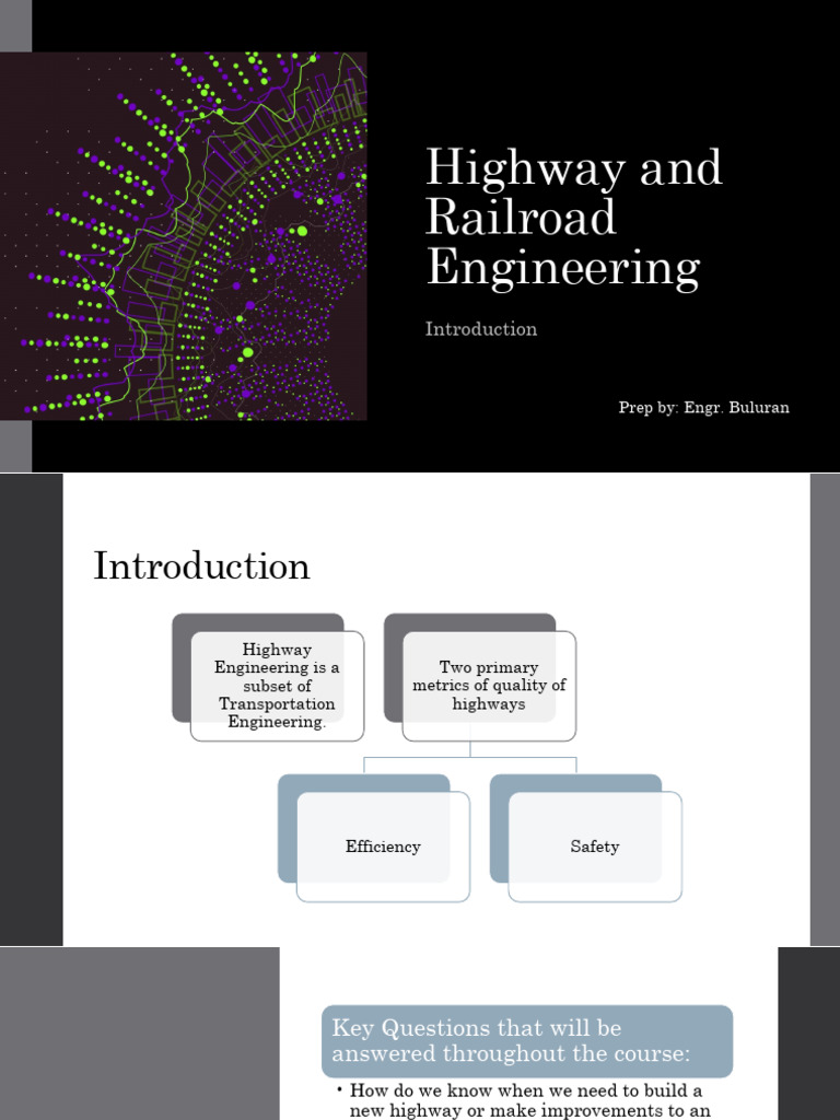 01 - Introduction to Highway Engineering (1) | PDF | Intersection (Road ...