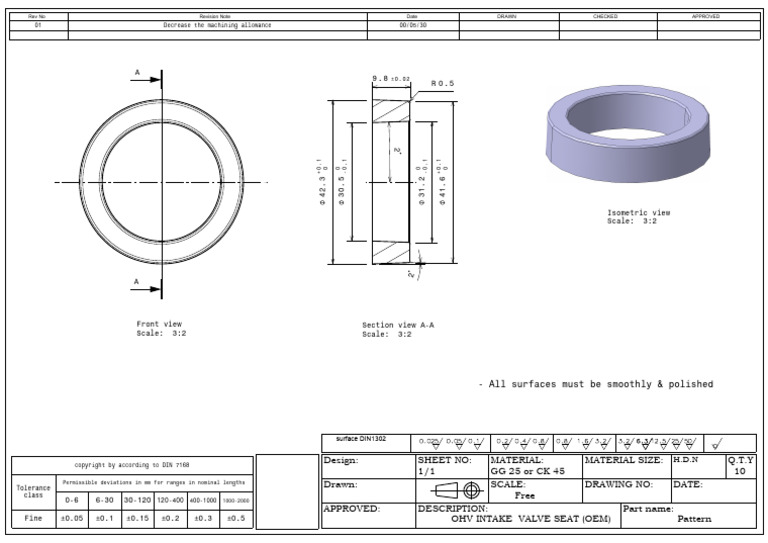 OHV Intake Valve Seat Pattern | PDF | Mechanical Engineering | Engines