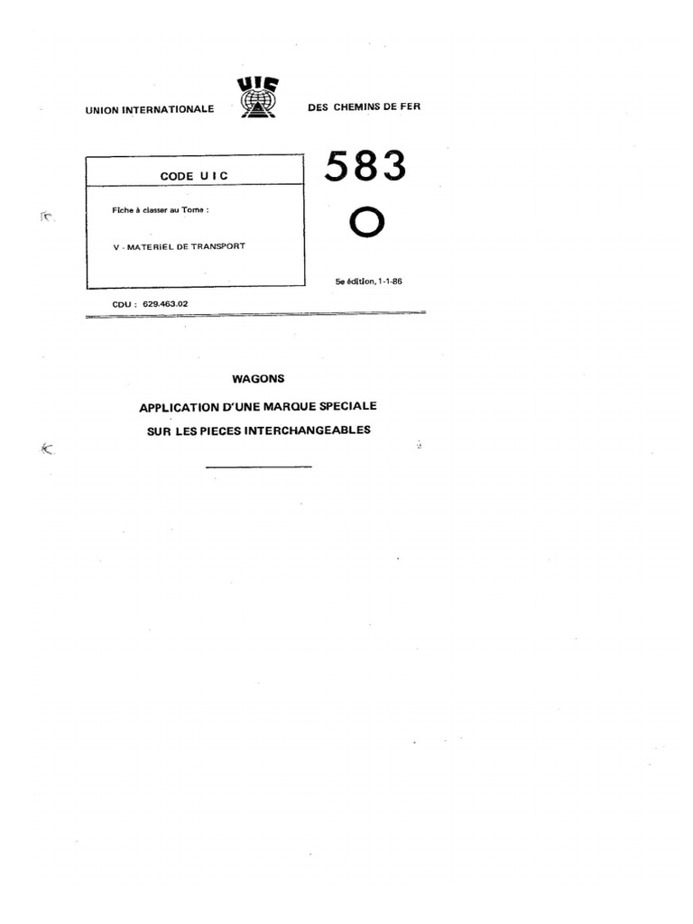 Uic 583 - 1986 | PDF