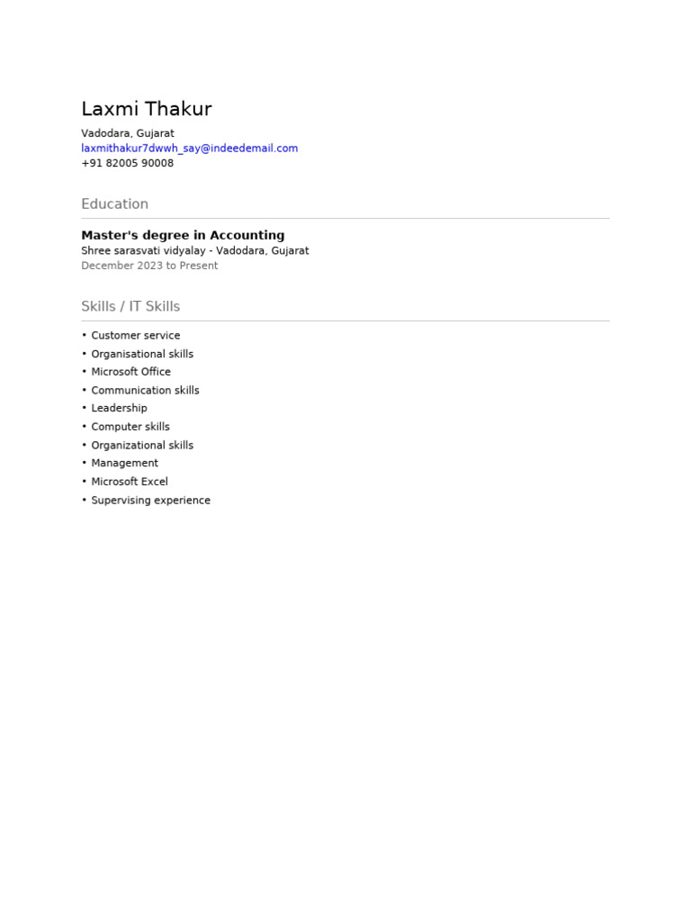 Resume Laxmi Thakur | PDF