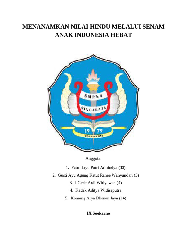 Senam Anak: Menanamkan Nilai Hindu | PDF