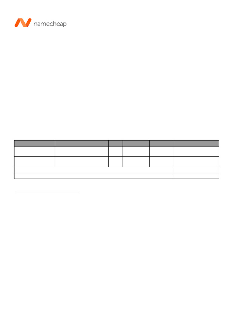 Namecheap-Domain Receipt | PDF
