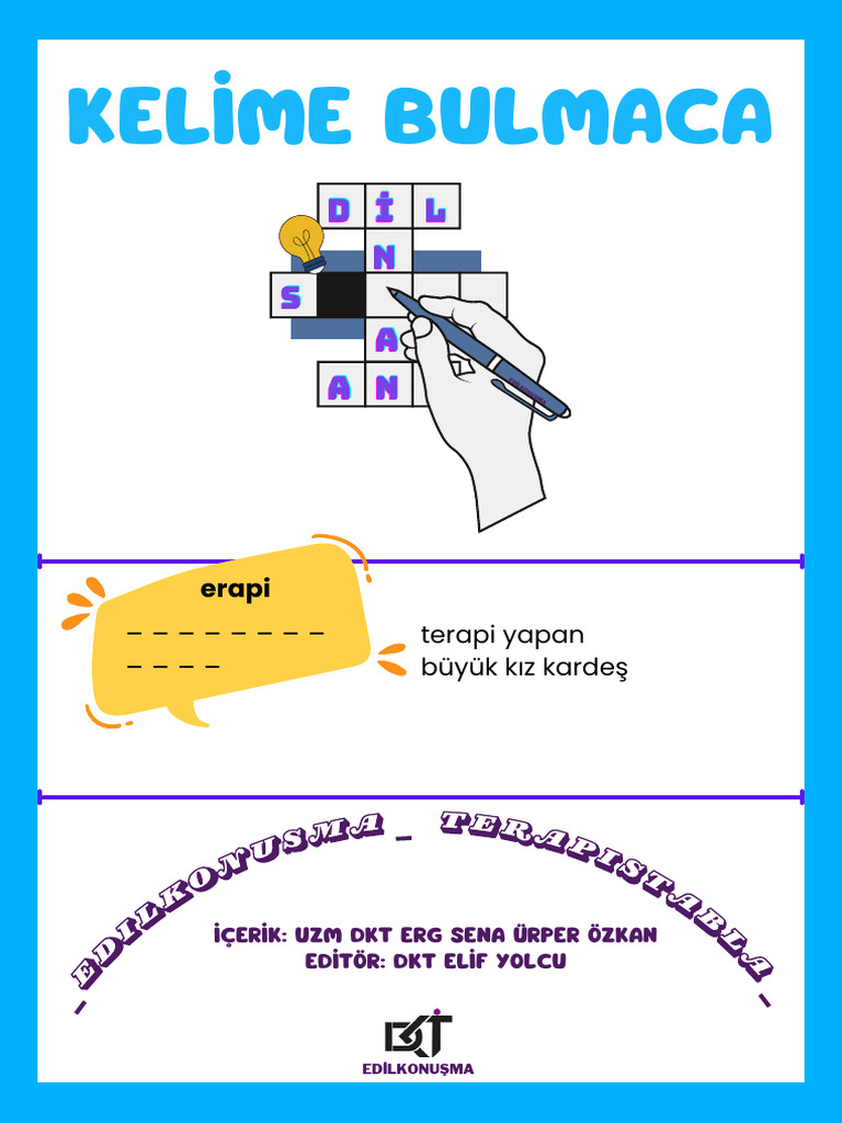 Kelime Bulmaca Dil Ve Konusma Materyali | PDF