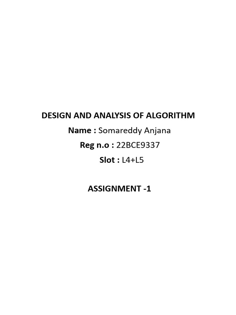 22BCE9337 (DAA-Lab Assignment-1) | PDF