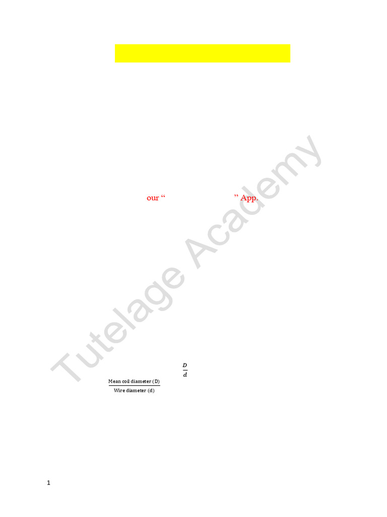 Theory of Springs - 31549480 | PDF | Stress (Mechanics) | Bending