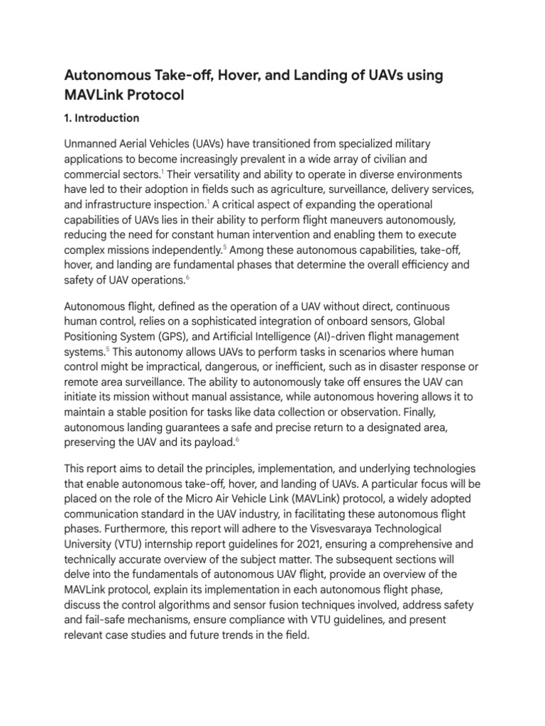UAV Autonomous Flight MAVLink Report | PDF | Unmanned Aerial Vehicle | Lidar
