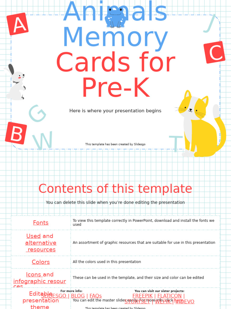 Animals Memory Cards For Pre-K by Slidesgo | PDF | Software | Computing