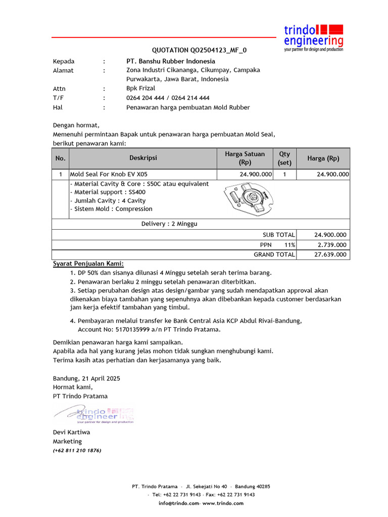 QUOTATION QO2504123_MF_0_Banshu Rubber Indonesia_Mold Seal For Knob EV ...