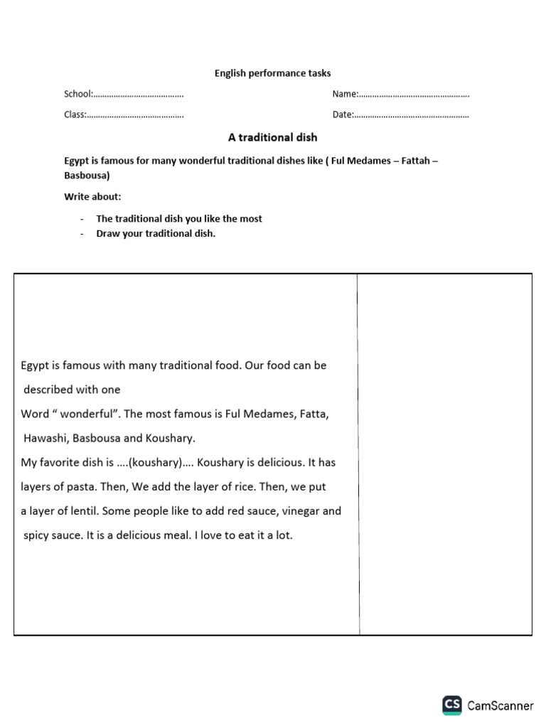 English Performance Tasks Second Term Answer | PDF | European Cuisine | Mediterranean Cuisine