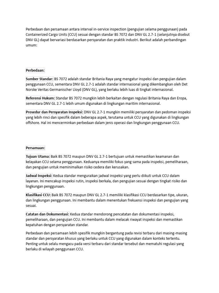 Perbedaan Dan Persamaan Antara DNV Dan BS | PDF