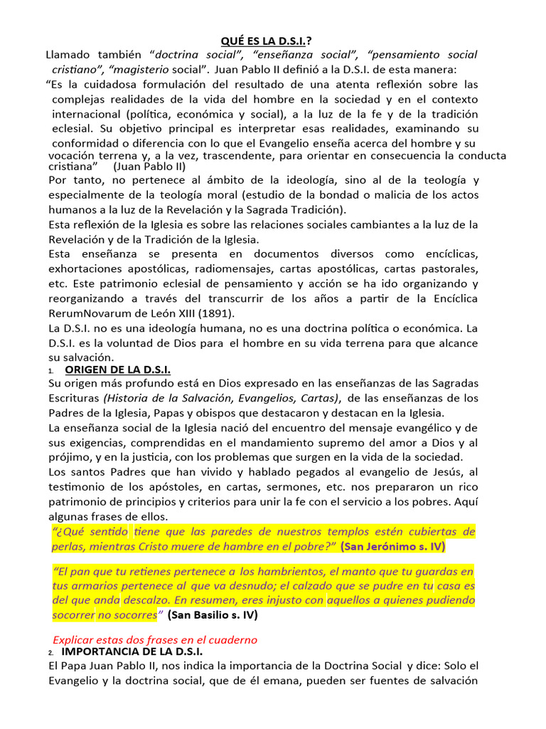Qué es la Doctrina Social de la Iglesia | PDF | Doctrina social ...