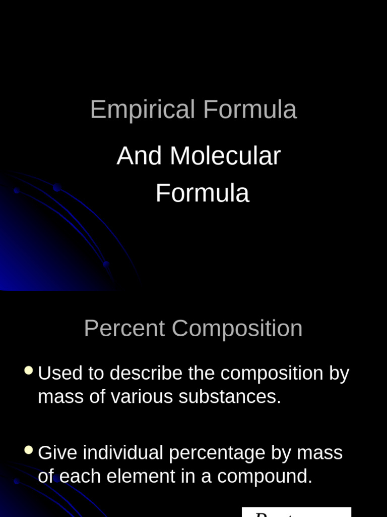 Lesson 6b. Empirical - Formulas-1 | PDF | Molecules | Mole (Unit)