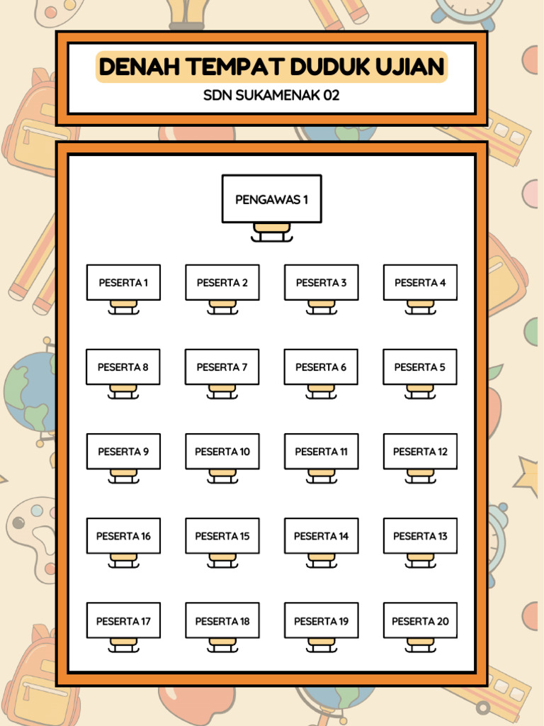 denah tempat duduk ujian 1- 20 | PDF