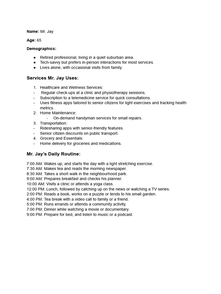 Senior Citizen Interview (1) | PDF