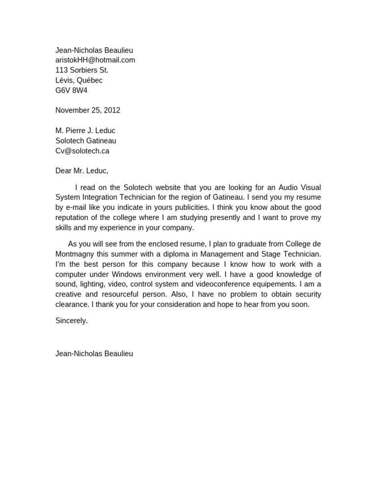 Cover Letter John+ CV Anglais | PDF