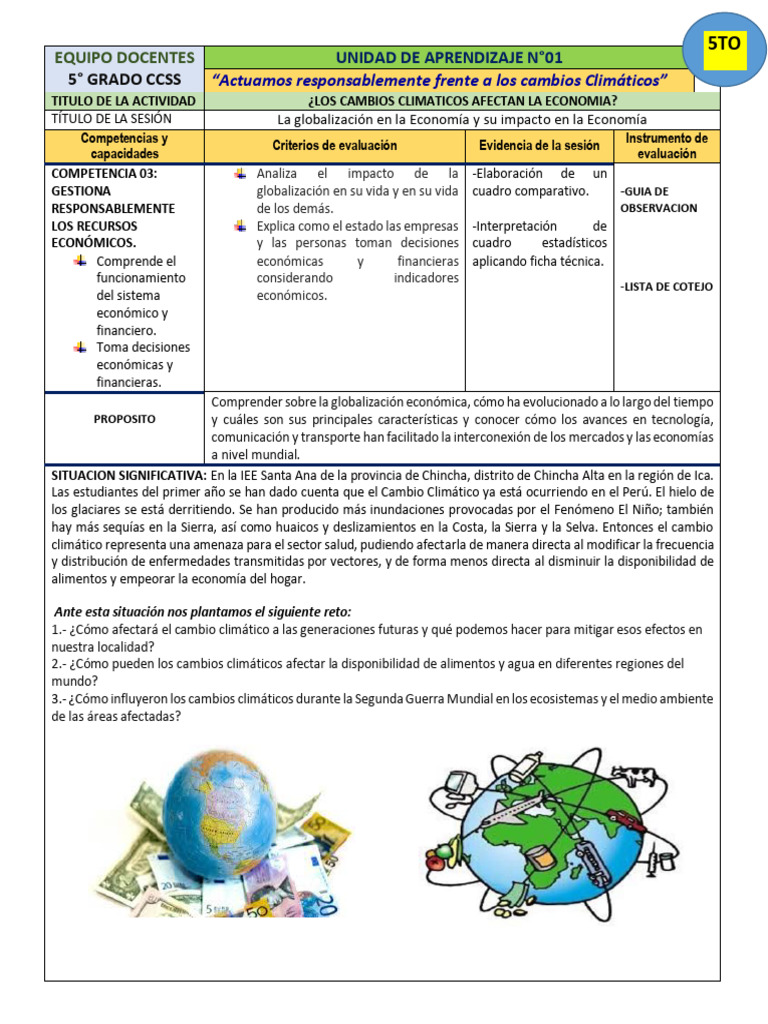 Ficha de Aprendiaje N 7-CCSS | PDF | Globalización | Cambio climático