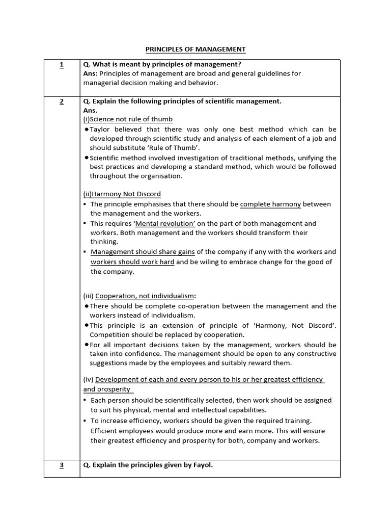 Key Principles of Management Explained | PDF | Science | Employment