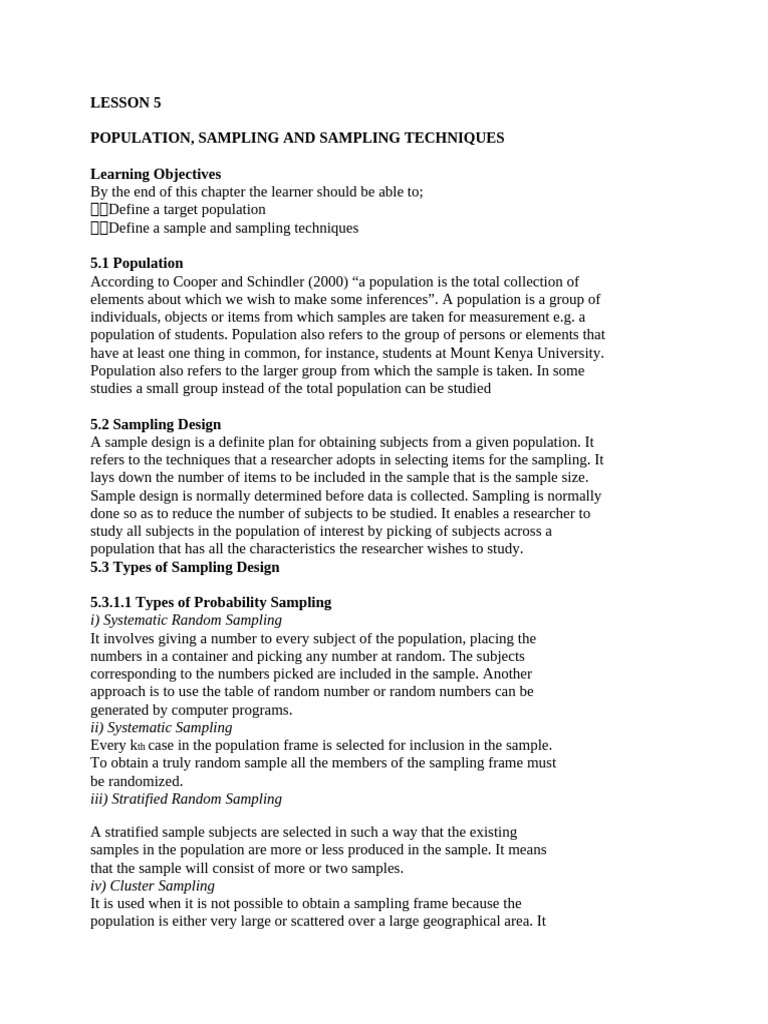 Lesson 5-Research Methods | PDF | Sampling (Statistics) | Sample Size ...