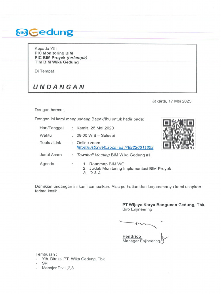 Undangan Townhall Meeting #1 BIMWG | PDF