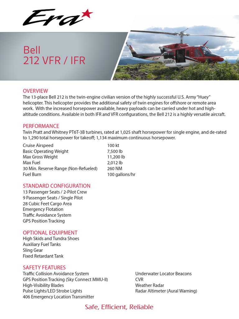Bell 212 Helicopter Specifications | PDF | Instrument Flight Rules ...