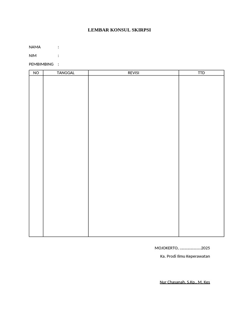 Lembar Konsul Skirpsi | PDF