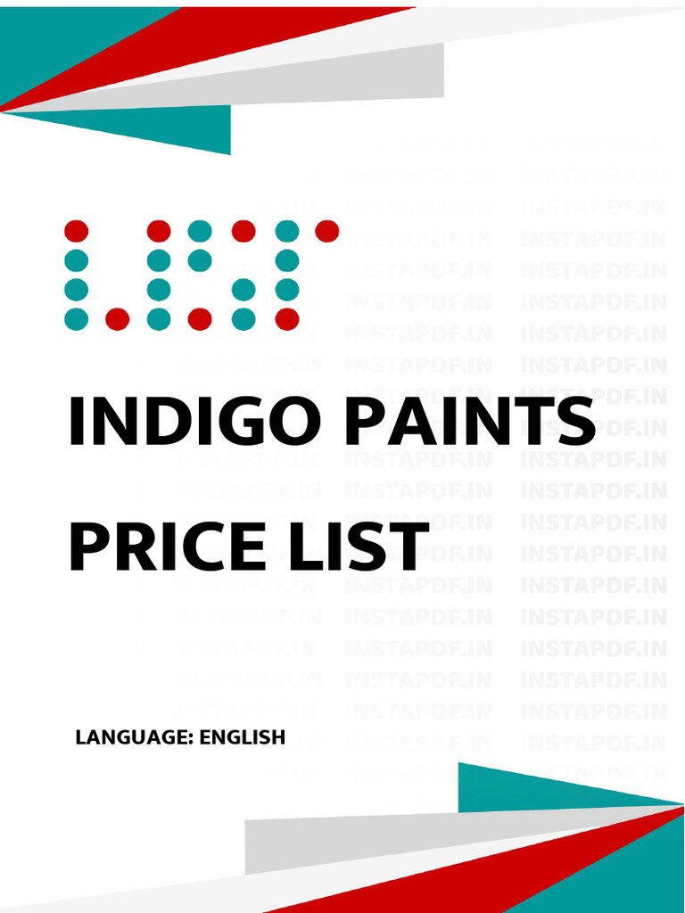 Indigo Paints Price List 20L | PDF | Paint | Acrylic Paint