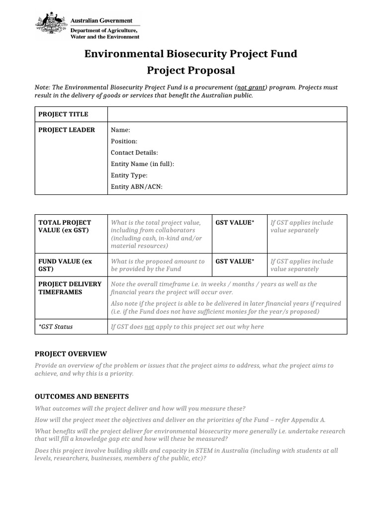 Environmental Biosecurity Project Proposal | PDF | Natural Environment