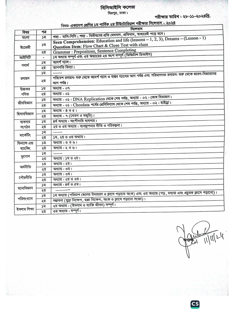 2nd Tutorial Exam Syllabus | PDF