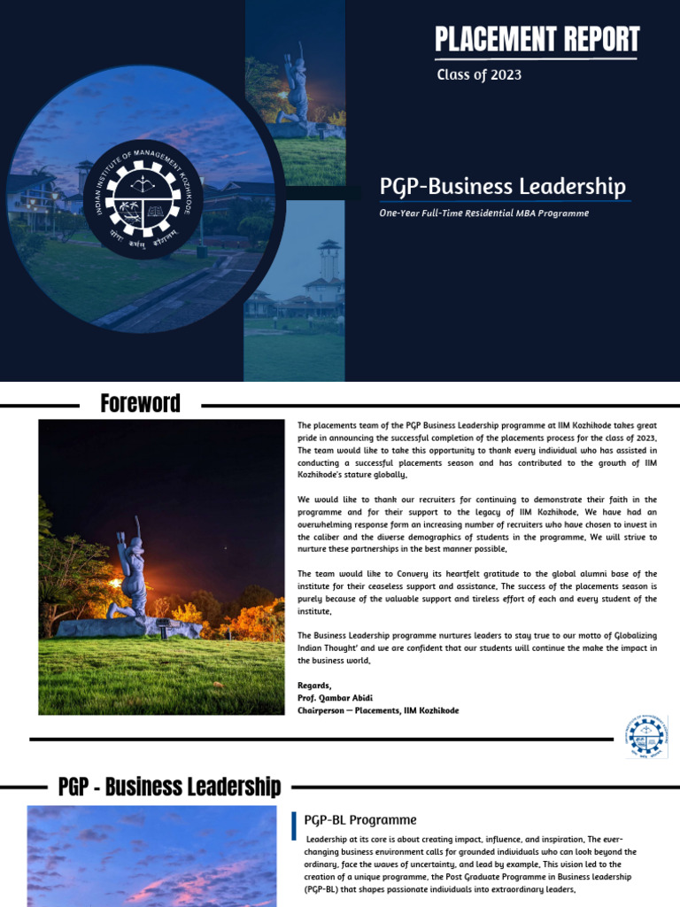 IIM Kozhikode PGP 2023 Placement Report | PDF | Business | Economies