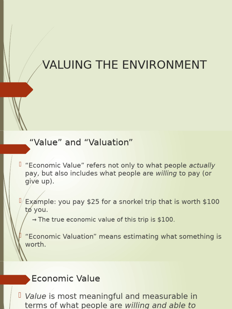 Non Market Valuation Schuhmann (1) 1 | PDF | Valuation (Finance) | Cost ...