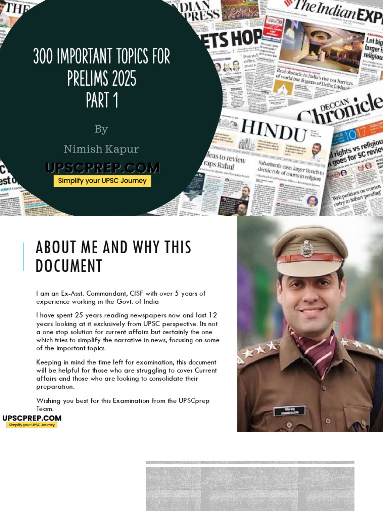 300 Topics Prelims 2025 Part 1 | PDF | Taxes | Monetary Policy