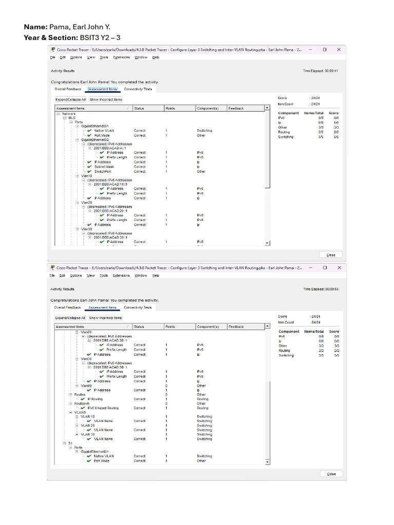 4.3.8 Packet Tracer - Configure Layer 3 Switching and Inter-VLAN ...