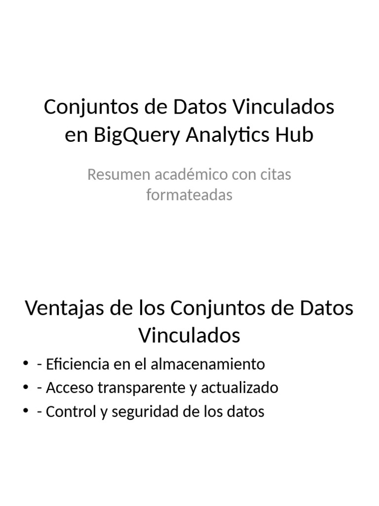 Conjuntos Datos Vinculados BigQuery | PDF