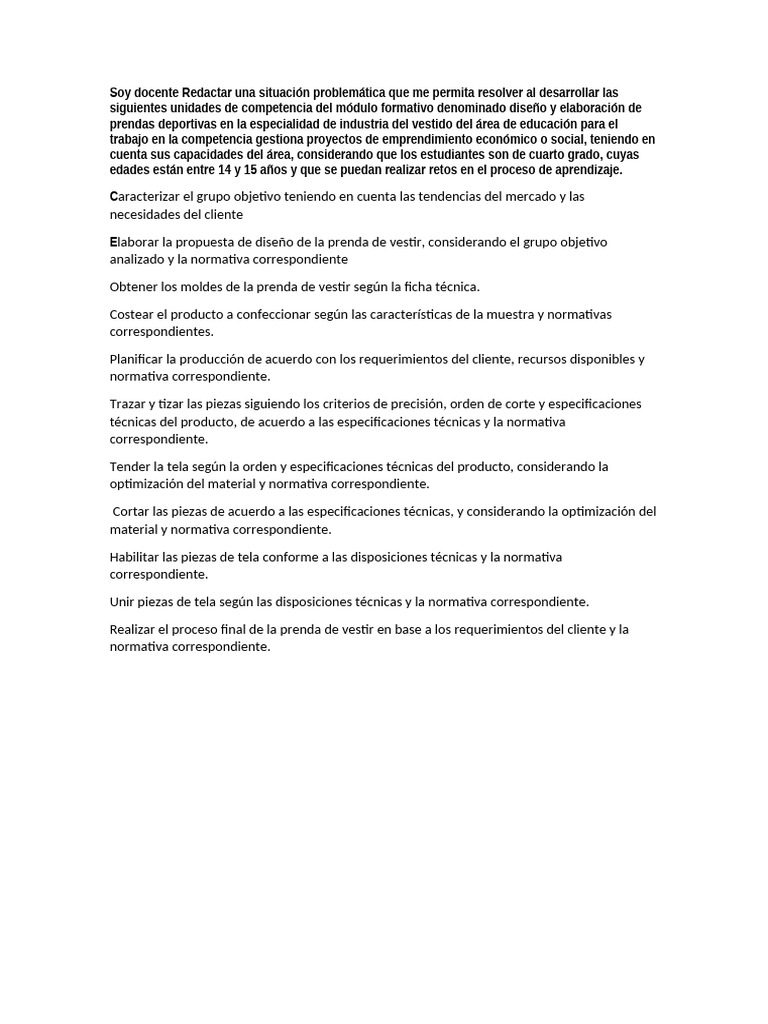 Ejemplo de redactar una situación problemática | PDF