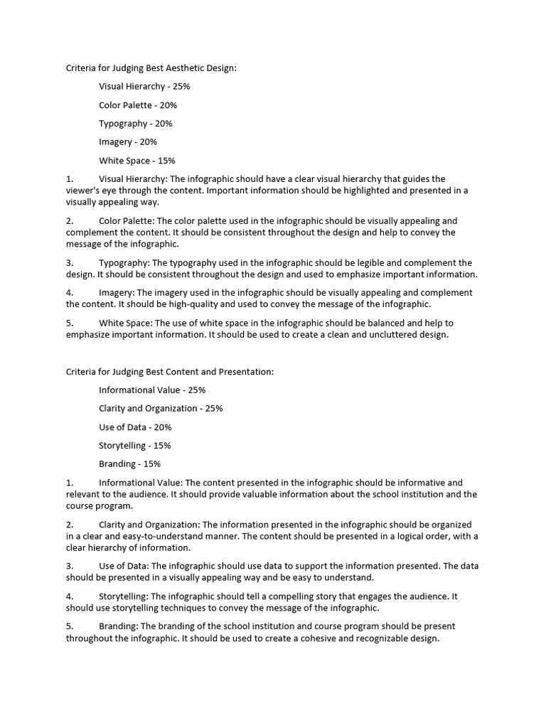 Aesthetic Design Judging Criteria | PDF