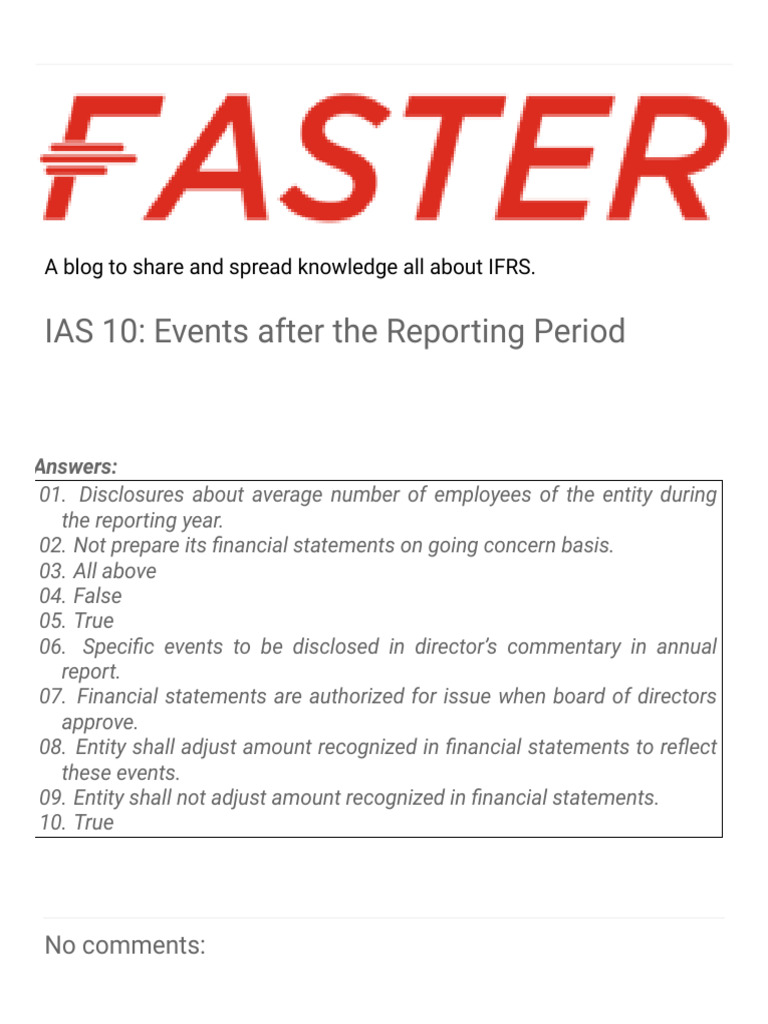 IAS 10_ Events after the Reporting Period | PDF