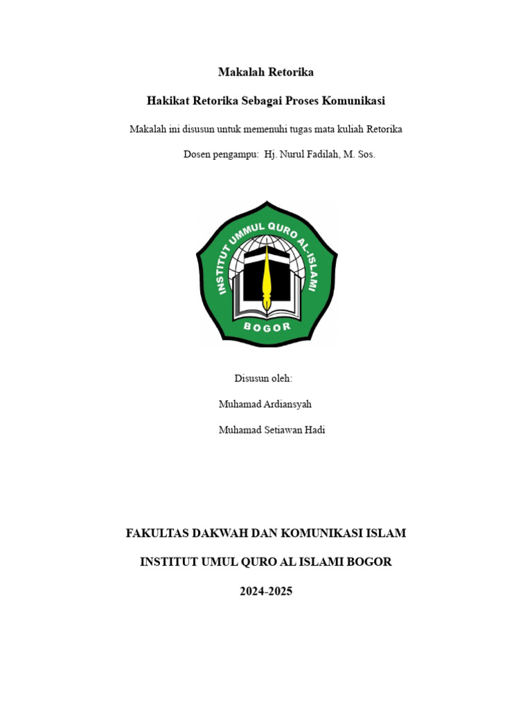 Makalah Retorika Kel 01 | PDF