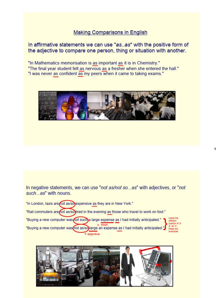 Making Comparisons in English | PDF | Adjective | Word