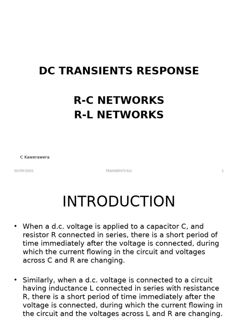TRANSIENTS e8573b34d3e5a9e601391ef1caca97fc | PDF | Electrical Network | Series And Parallel ...